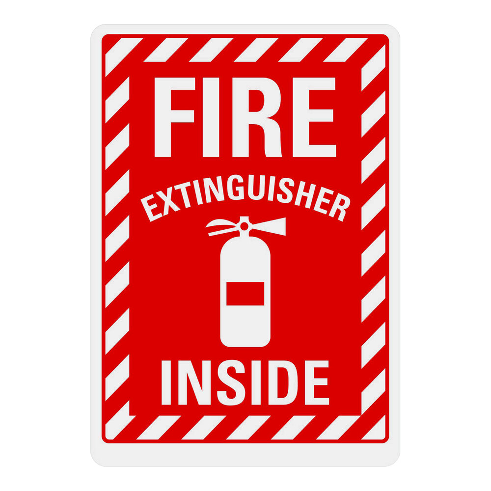 Lavex 14" x 10" Non-Reflective Plastic "Fire Extinguisher Inside ...