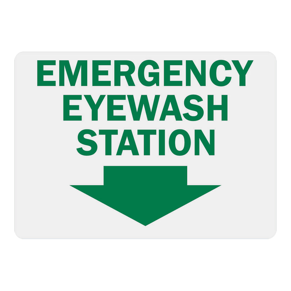 Lavex 10" x 7" Non-Reflective Adhesive Vinyl "Emergency Eye Wash ...