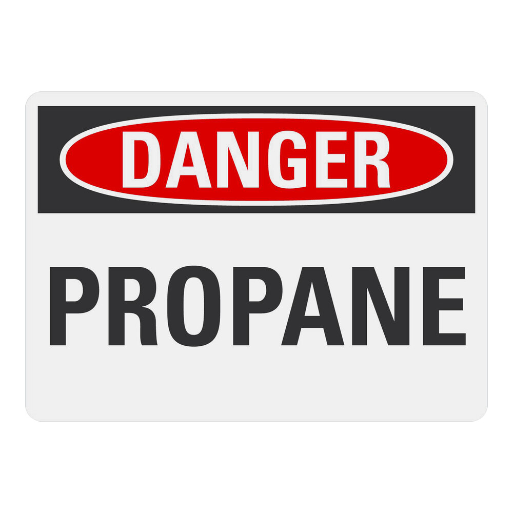 Lavex 10" x 7" Non-Reflective Adhesive Vinyl "Danger / Propane" Safety ...