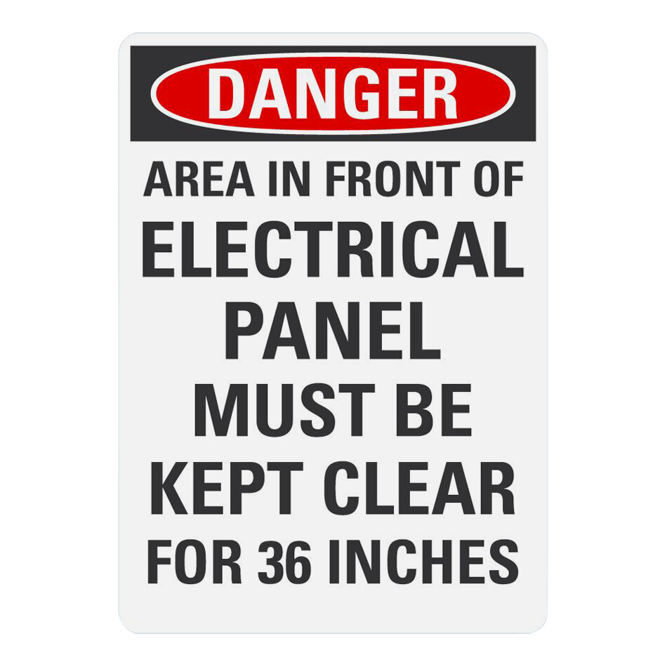Lavex 14" x 10" Non-Reflective Adhesive Vinyl "Danger / Area In Front ...