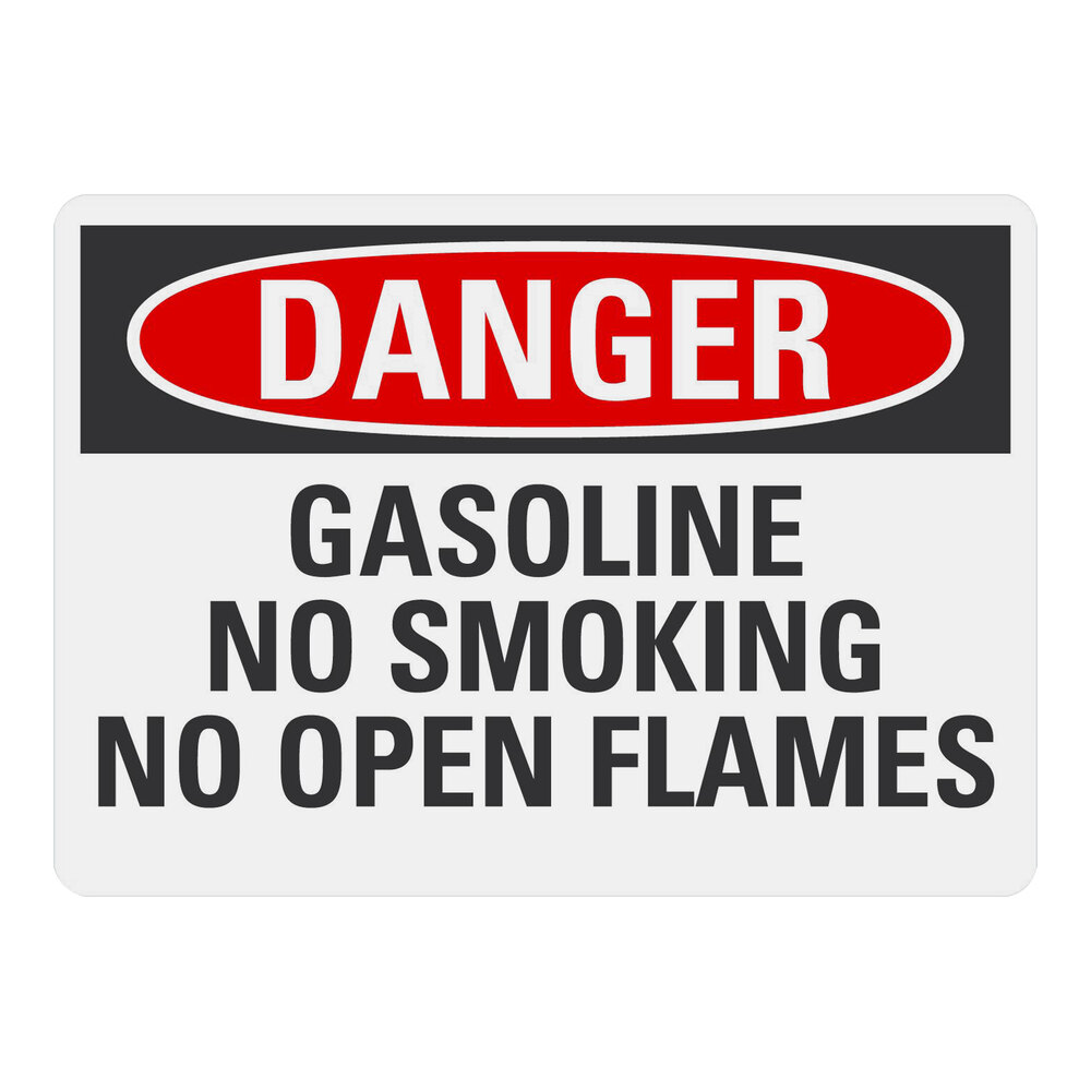 Lavex 10" x 7" Non-Reflective Aluminum "Danger / Gasoline / No Smoking ...