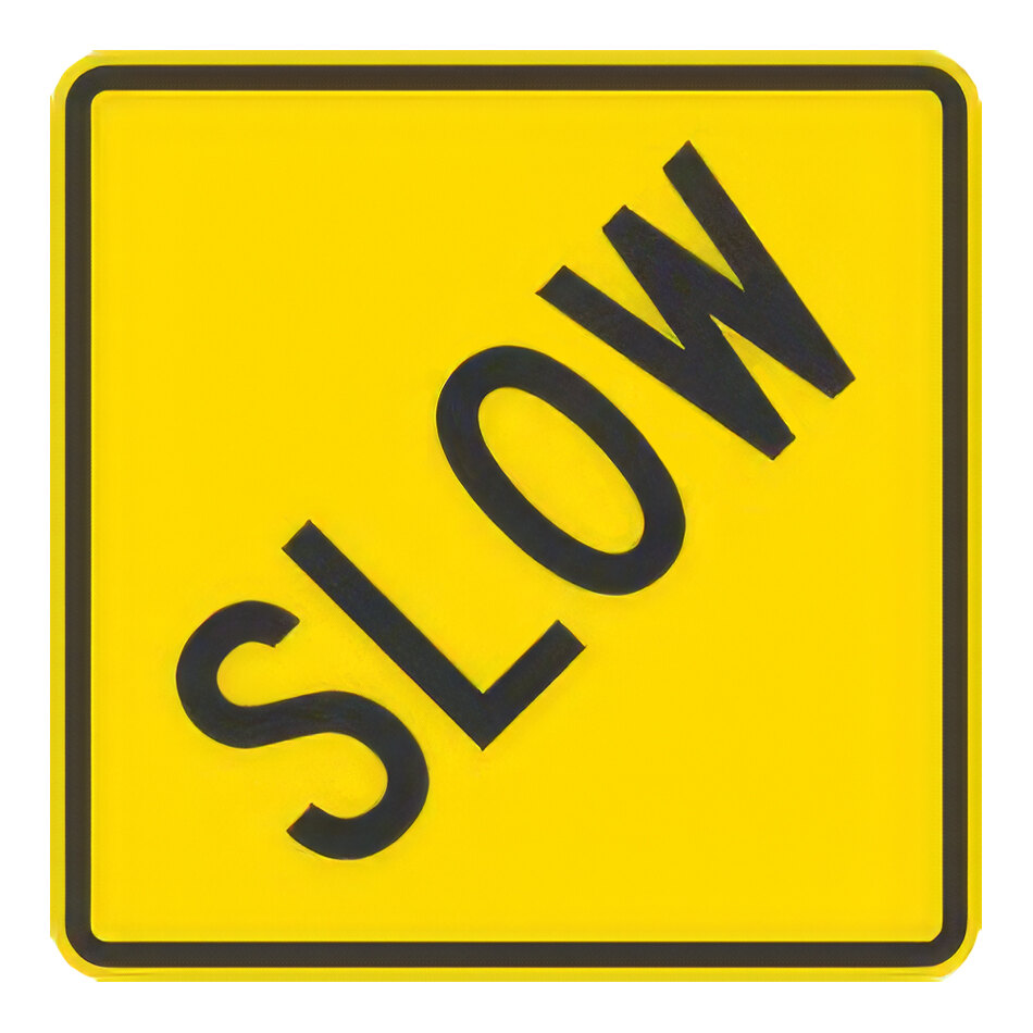 Lavex 24" x 24" Engineer-Grade Reflective Aluminum "Slow" Safety Sign