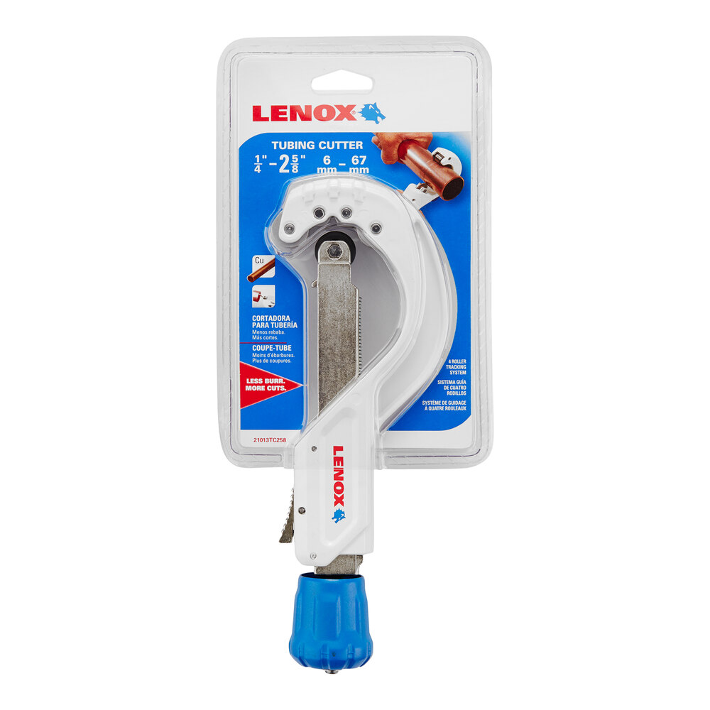 Lenox 21013TC258 1/4"-2 5/8" Copper / Plastic Tubing Cutter with 2 Wheels