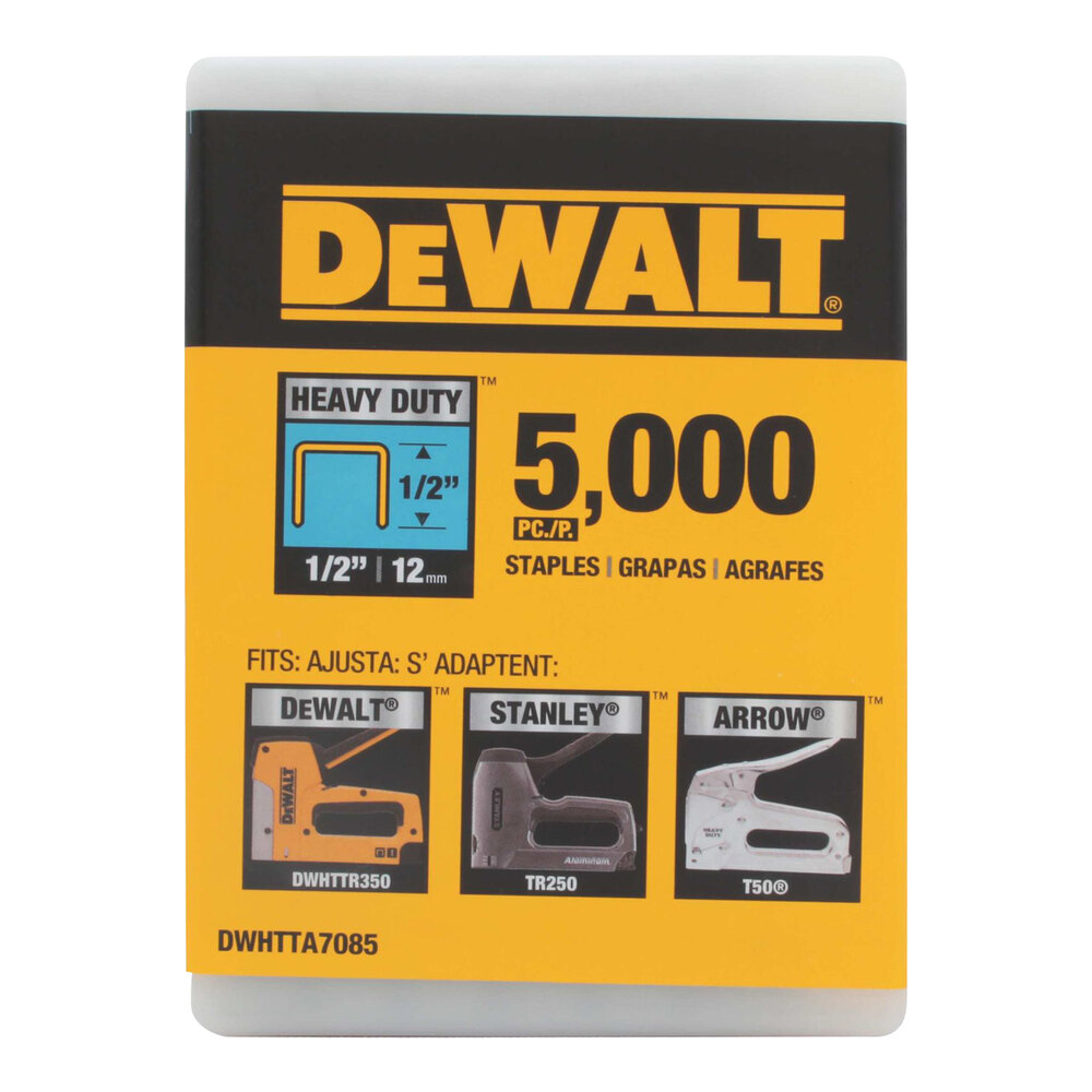 DeWalt 1/2" Heavy-Duty Staples with Reusable Plastic Case - 5,000/Pack