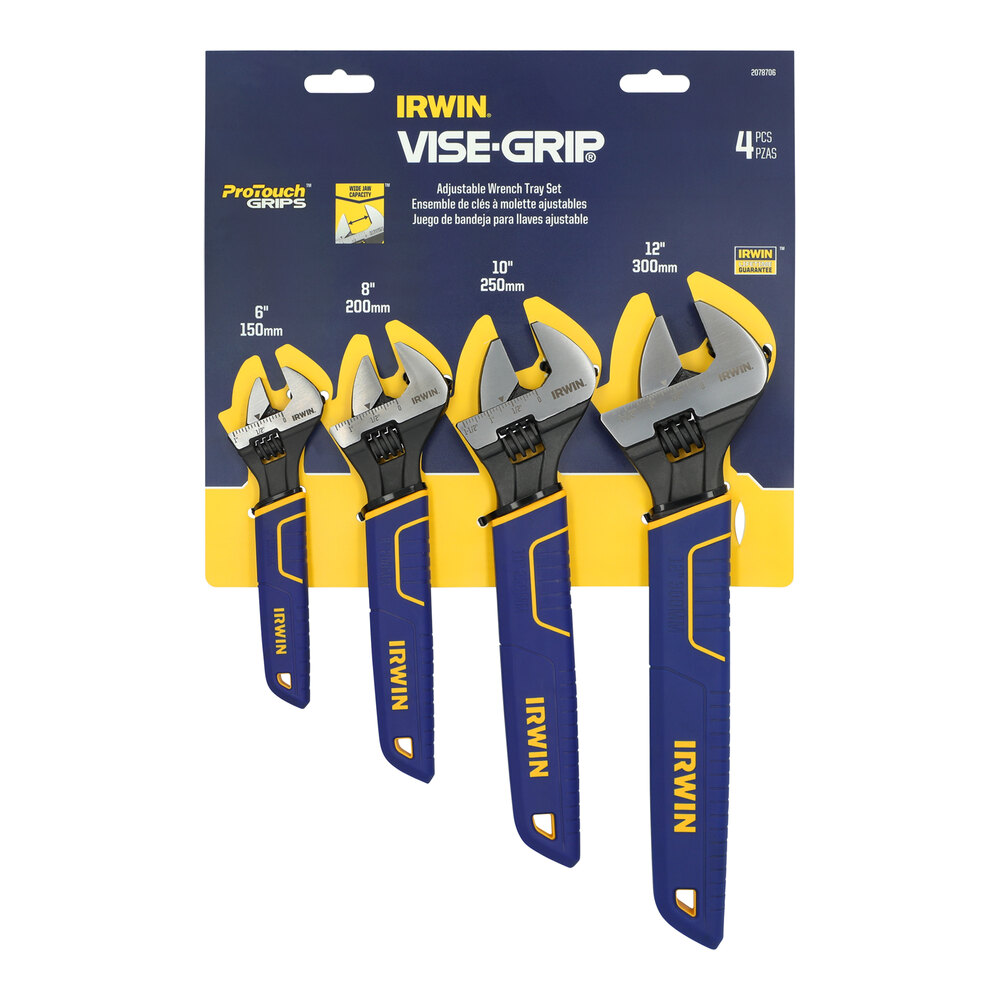 Irwin Vice-Grip 6"-12" 4-Piece Adjustable Wrench Set with ProTouch ...