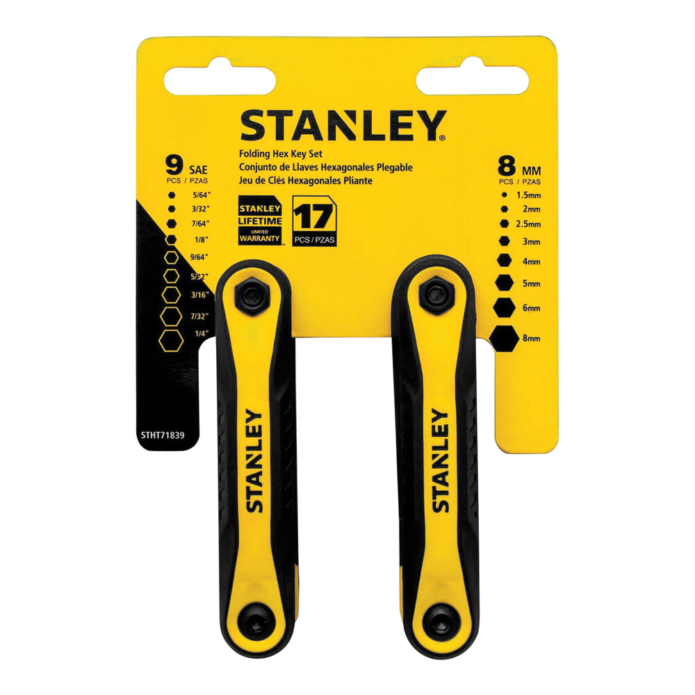 Stanley 2-Piece Folding Hex Key Set with Metric and SAE Measurements ...