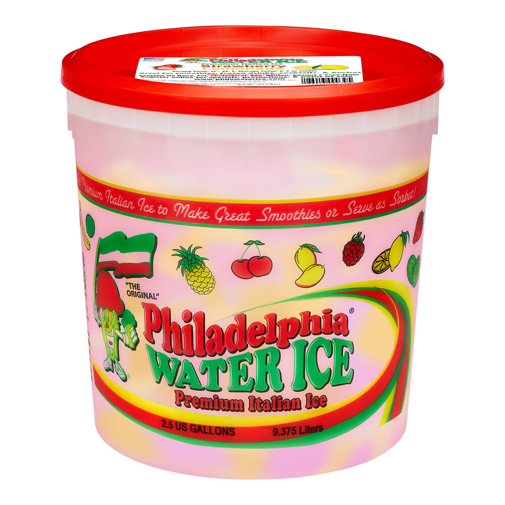 Philadelphia Water Ice Strawberry Lemonade Italian Ice 2.5 Gallon