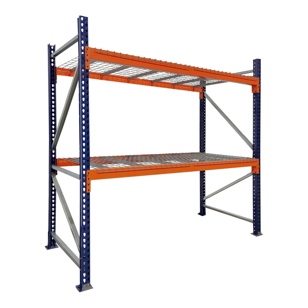 Interlake Mecalux 144" x 42" x 96" Blue / Orange Heavy-Duty Bolted ...