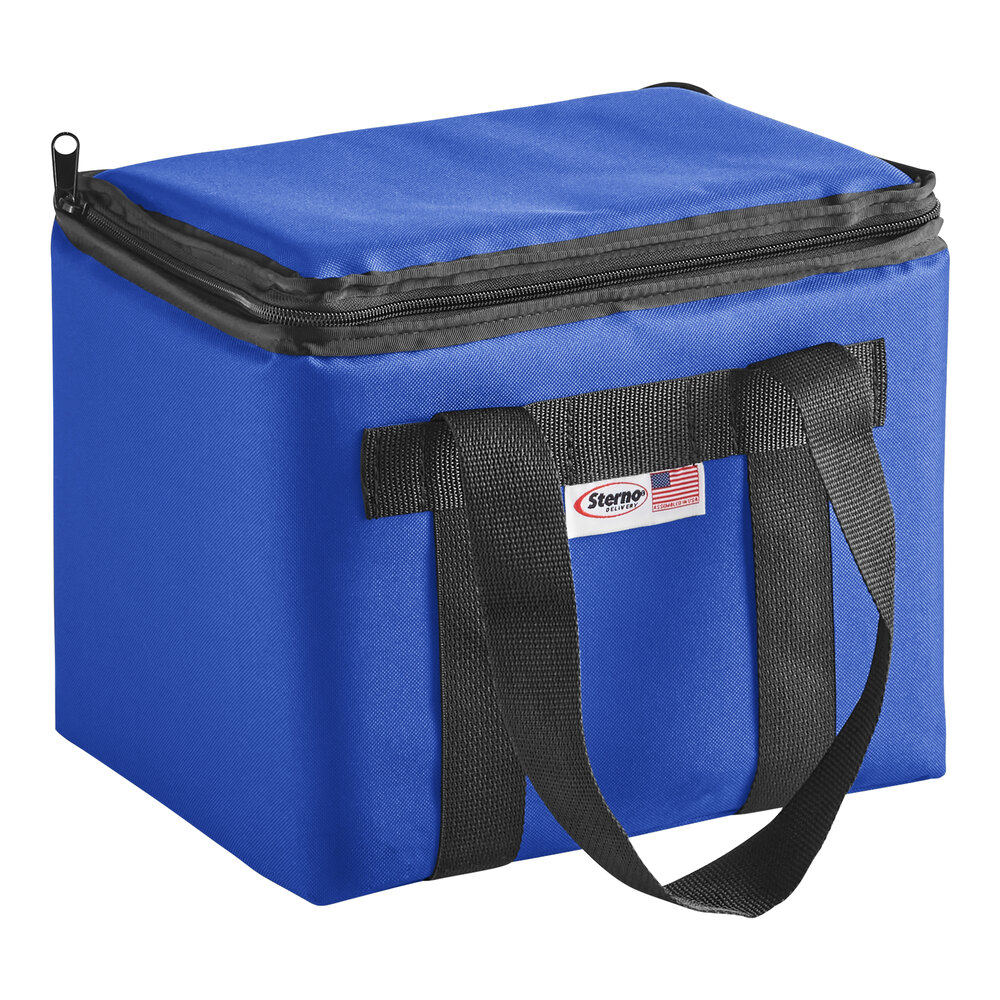 Sterno Customizable 12" x 9 1/2" x 10" Small Royal Blue Nylon Insulated ...