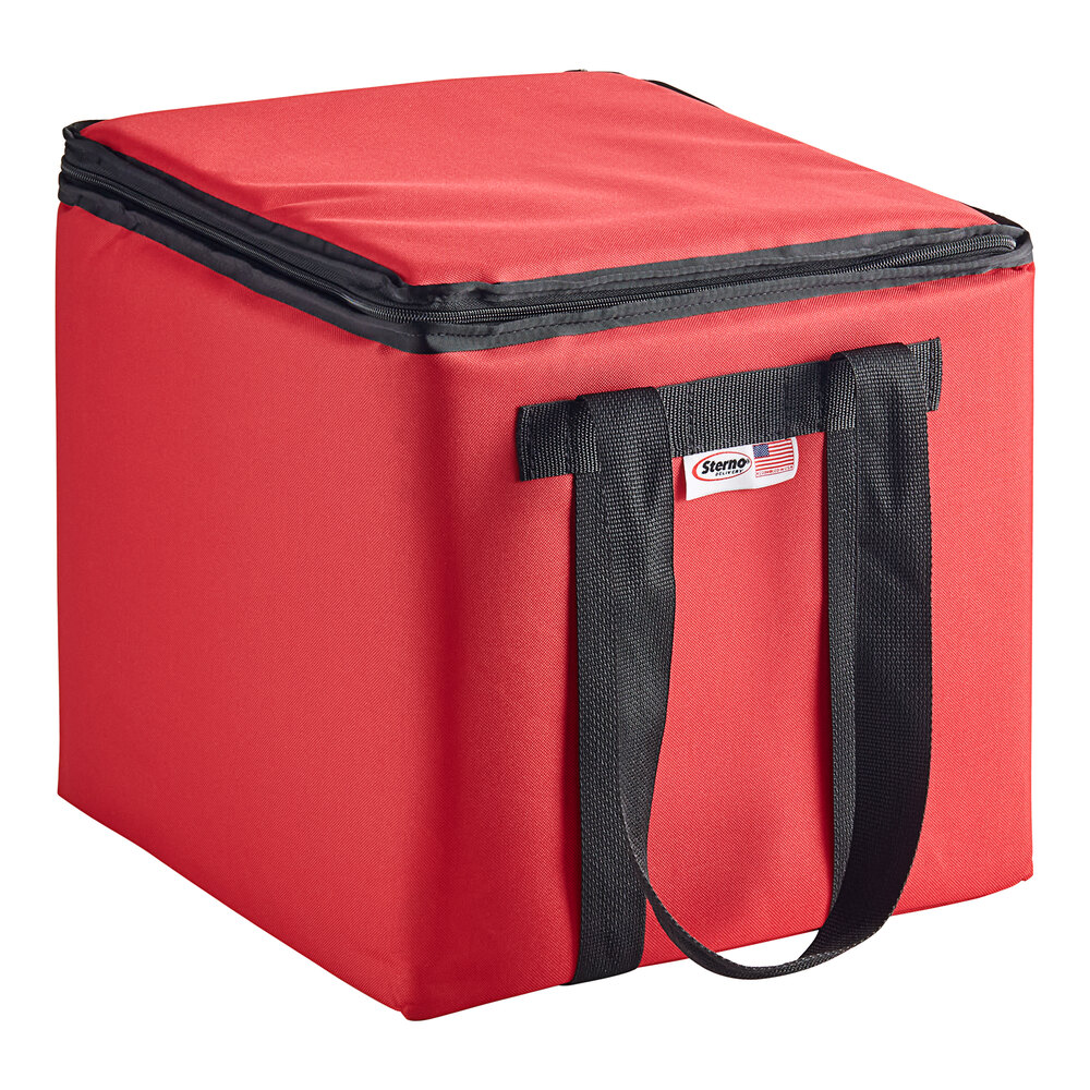 Sterno Customizable 14 1/2" x 14 1/2" x 14" 2XL Red Nylon Insulated ...