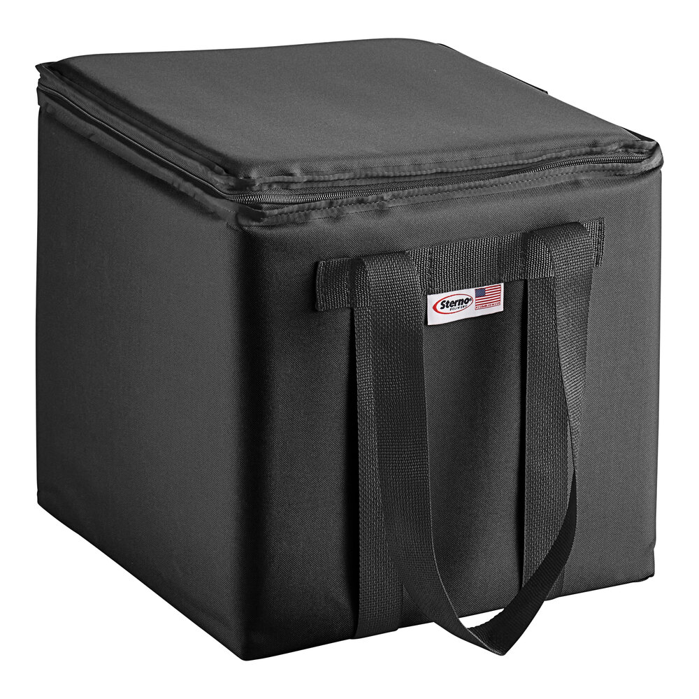 Sterno Customizable 14 1/2" x 14 1/2" x 14" Small Black Nylon Insulated ...