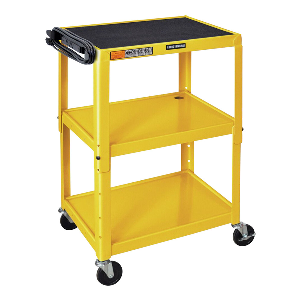 Luxor 24" x 18" x 24"-42" Yellow Steel 3-Shelf Adjustable-Height ...