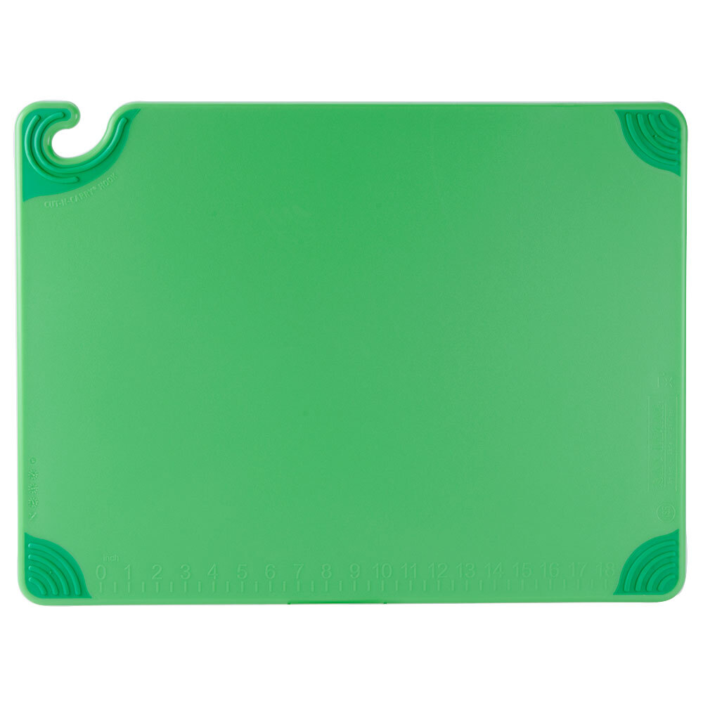 San Jamar CBG182412GN Saf-T-Grip® 24" x 18" x 1/2" Green Cutting Board ...