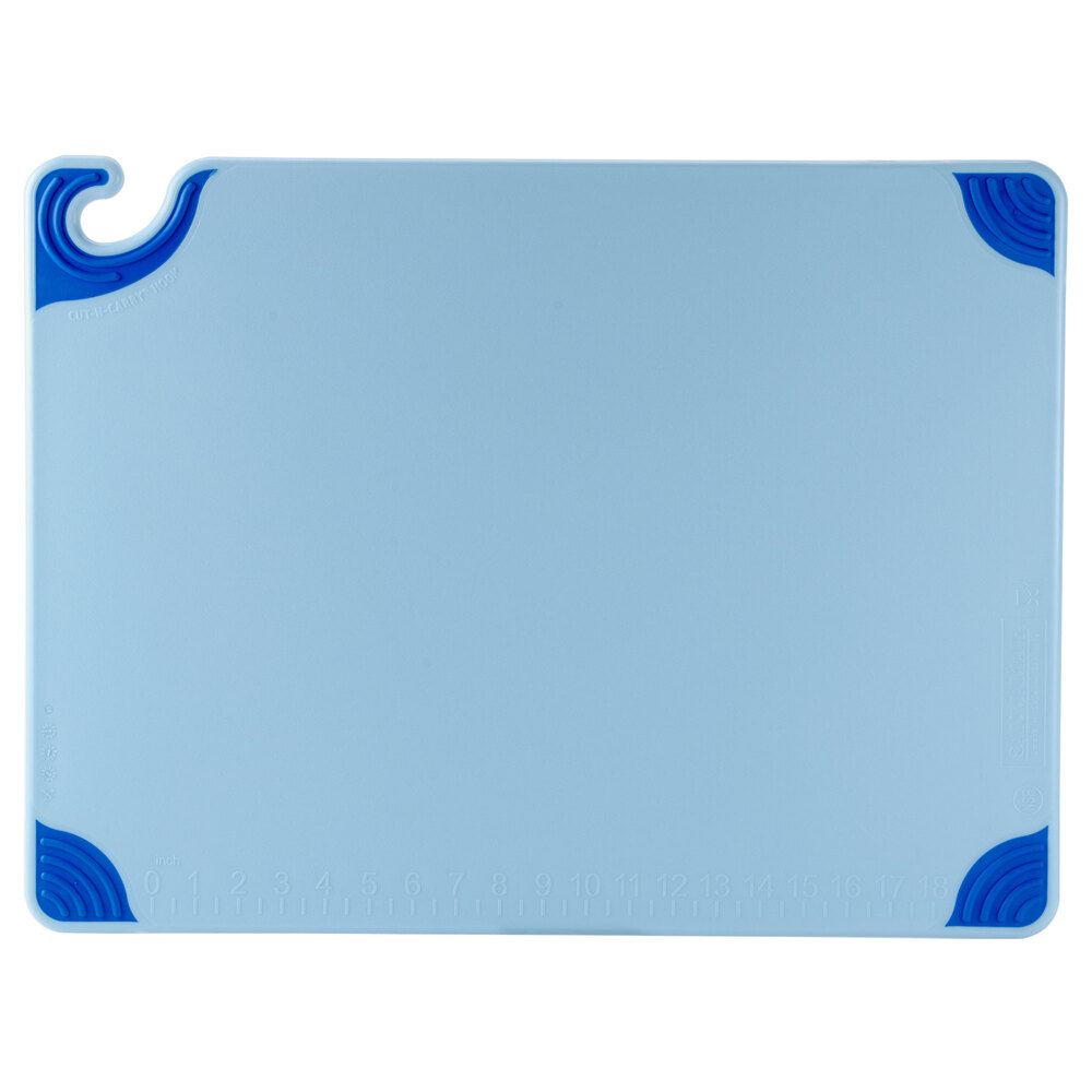 San Jamar CBG182412BL Saf-T-Grip® 24" x 18" x 1/2" Blue Cutting Board ...