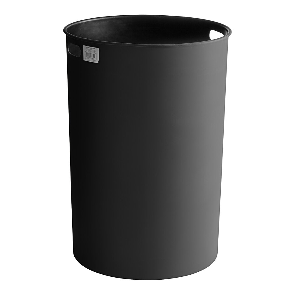 Lancaster Table & Seating Black Plastic Round Can Liner for 45 Gallon ...