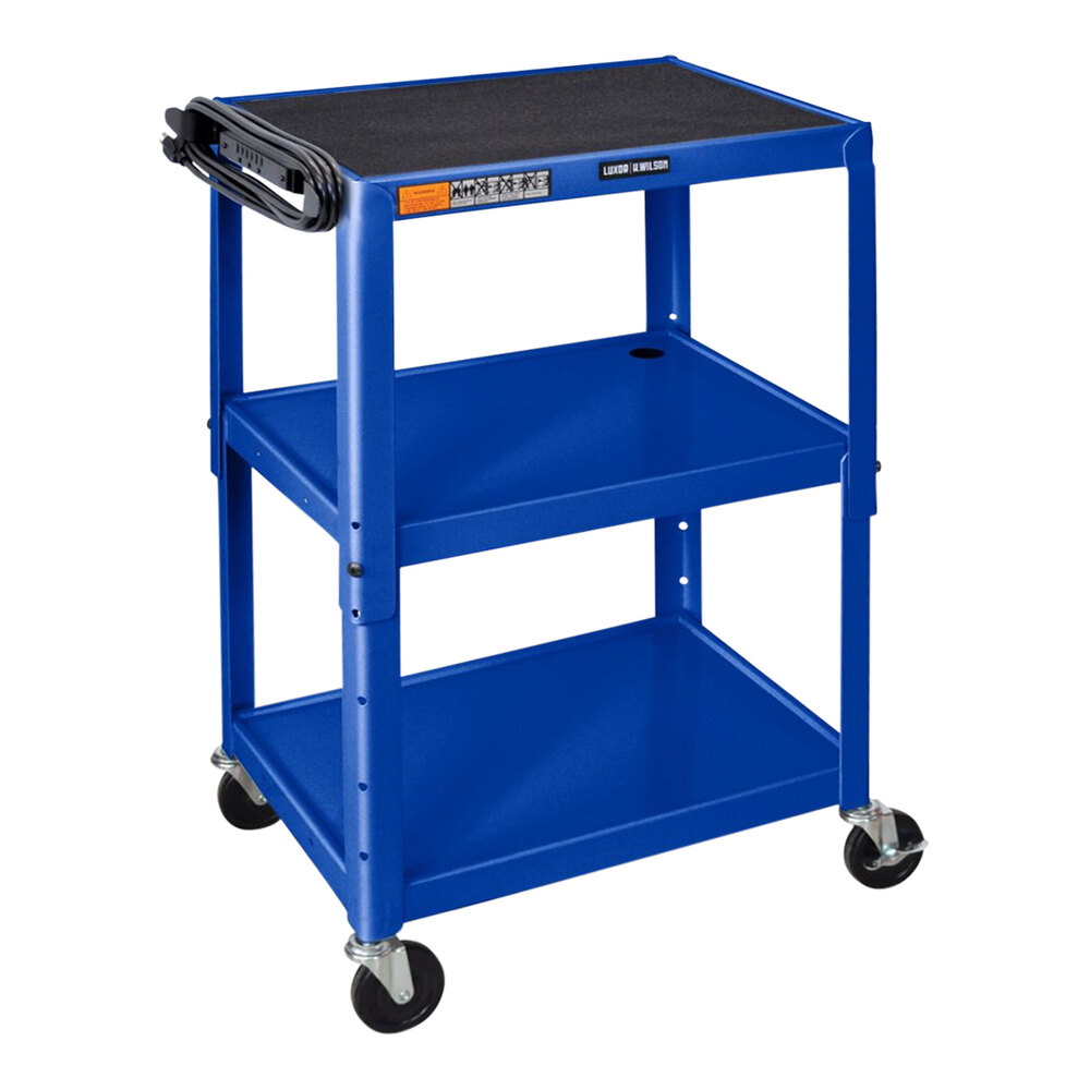 Luxor 24" x 18" x 24"-42" Royal Blue Steel 3-Shelf Adjustable-Height ...