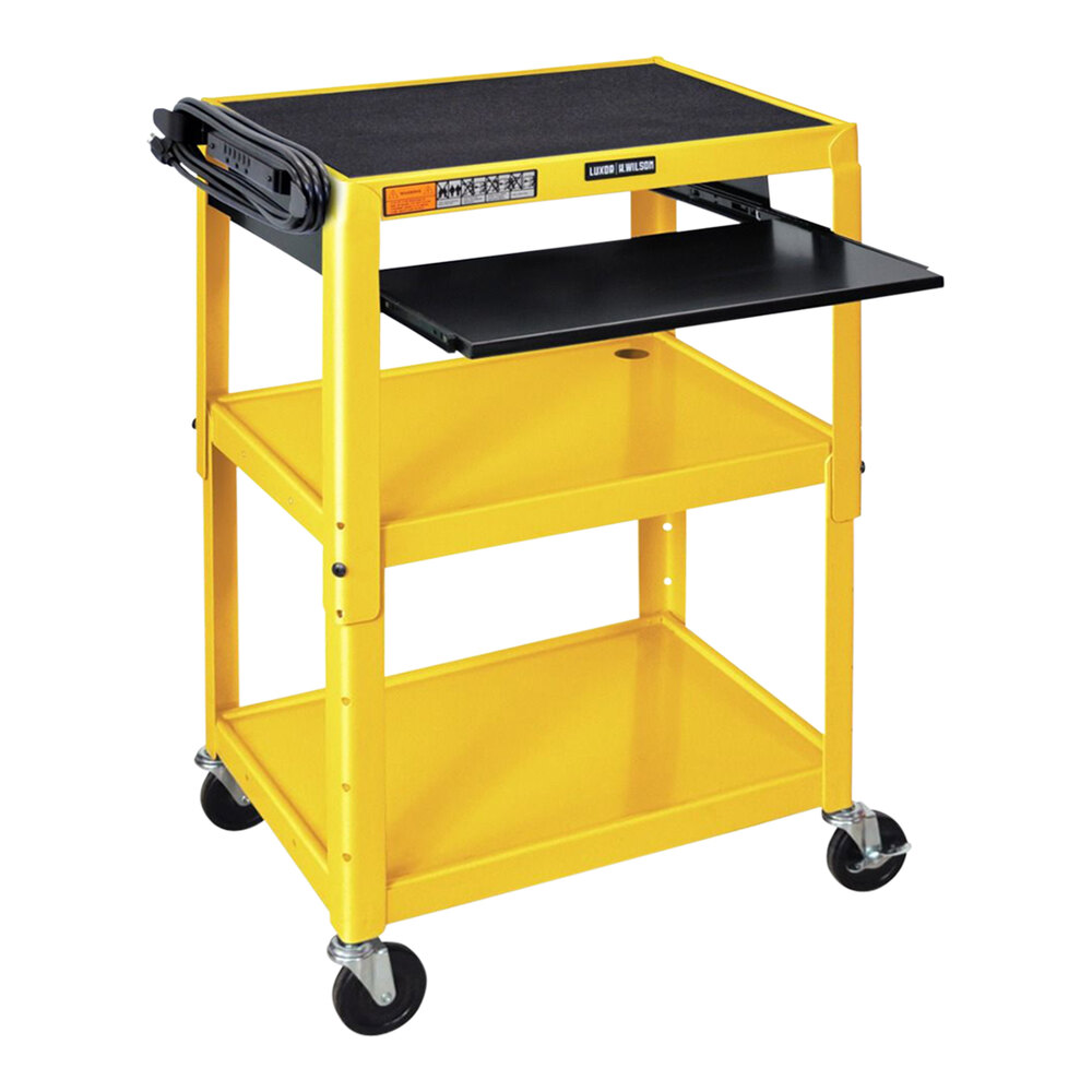 Luxor 24" x 18" x 24"-42" Yellow Steel 3-Shelf Adjustable-Height ...