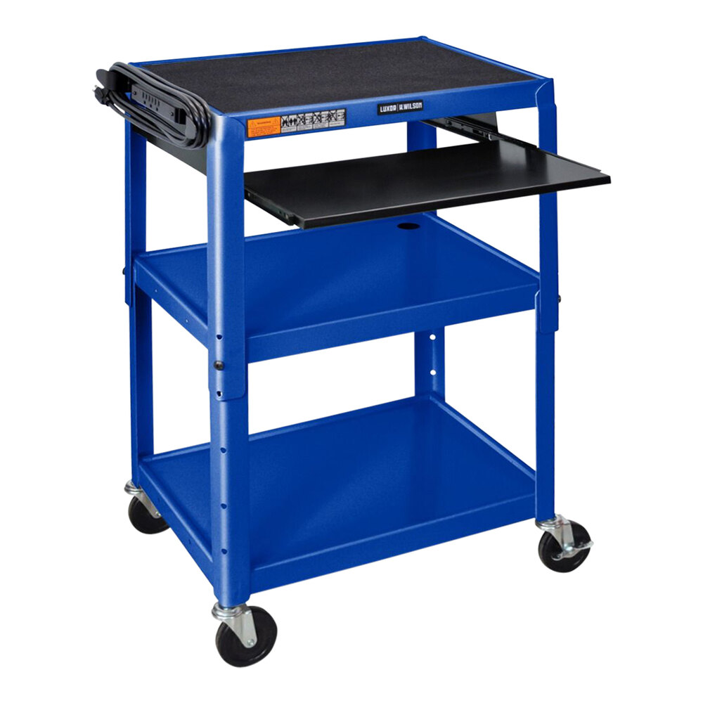 Luxor 24" x 18" x 24"-42" Royal Blue Steel 3-Shelf Adjustable-Height ...