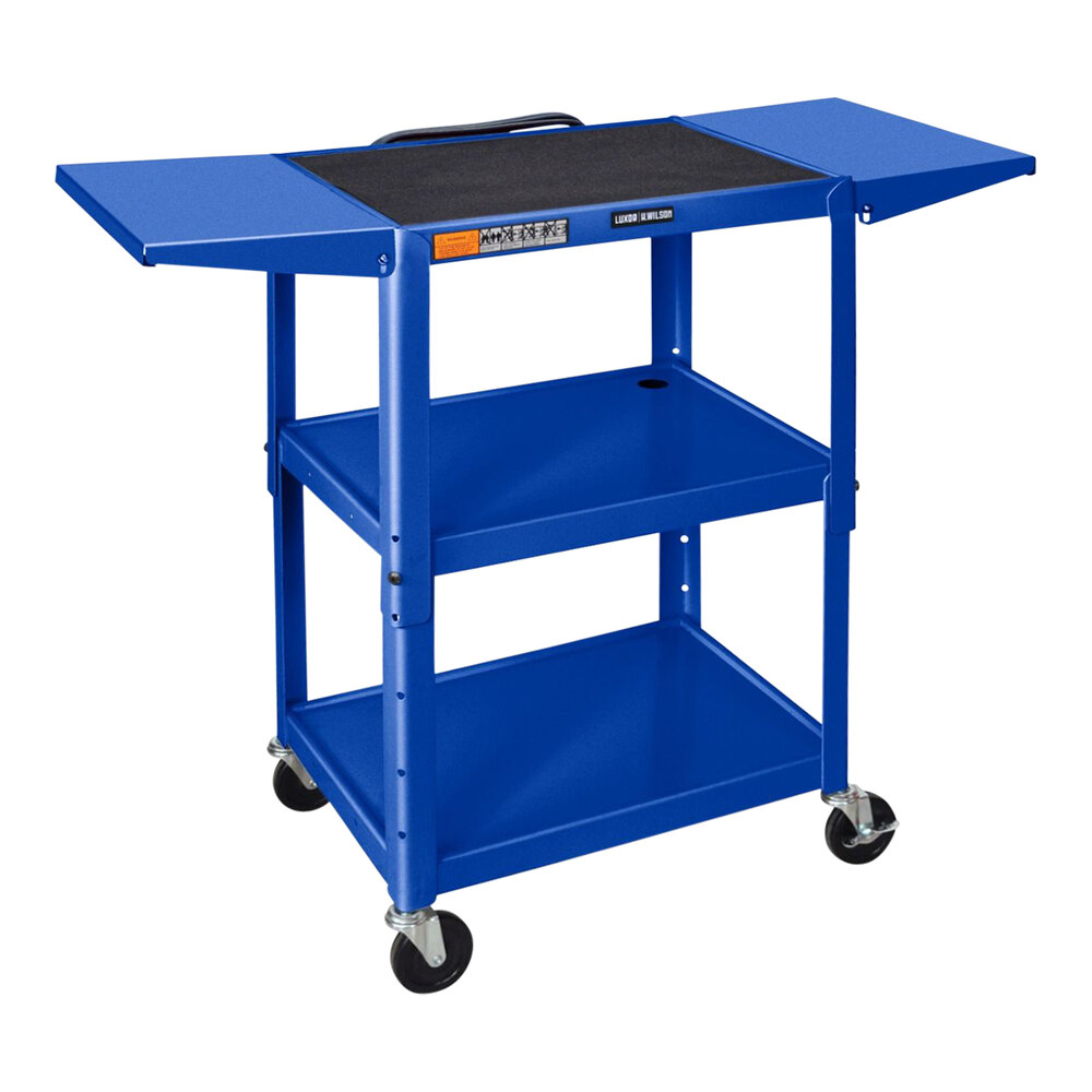 Luxor 24" x 18" x 24"-42" Royal Blue Steel 3-Shelf Adjustable-Height ...