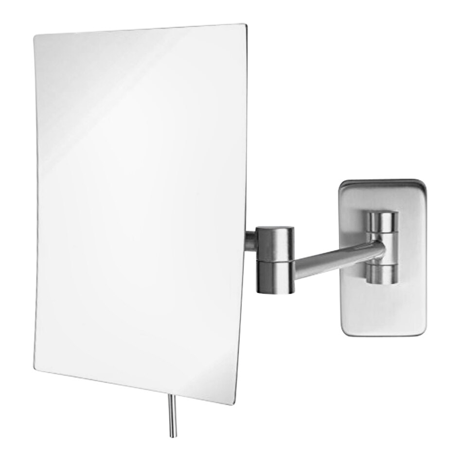 Jerdon Slimline Series 6 1/2" x 8 3/4" Rectangular Nickel Wall-Mount Mirror