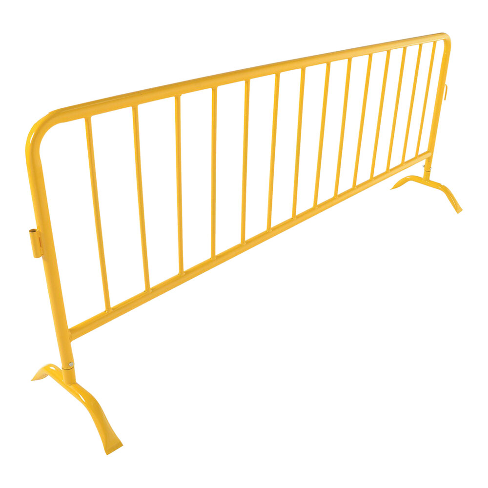 Vestil Yellow Heavy-Duty Steel Crowd Control Barrier with Curved Feet ...