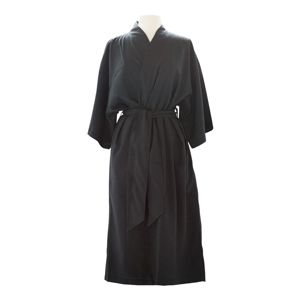 Telegraph Hill Black Twill Double Layer Bath Robe DLR-T-BLK-L - L