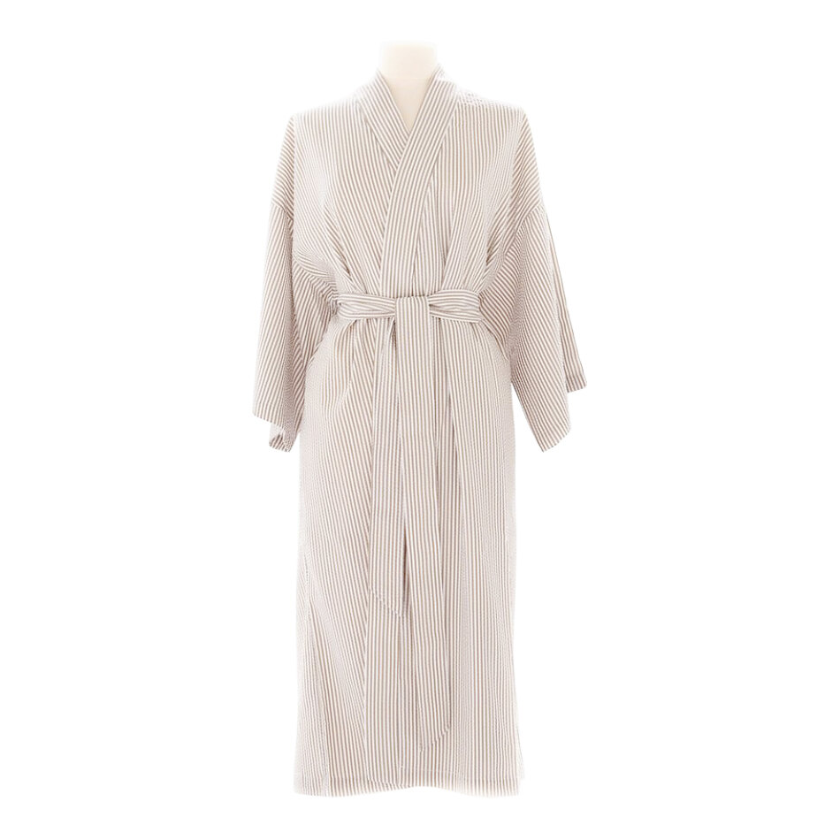 Telegraph Hill Taupe Seersucker Single Layer Kimono Robe SLK-S-TPE-XL - XL