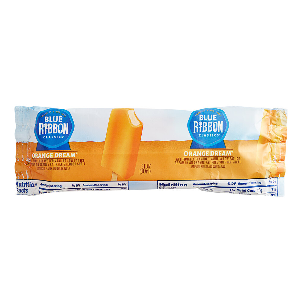 Blue Ribbon Orange Dream Ice Cream Bar 3 oz. - 48/Case