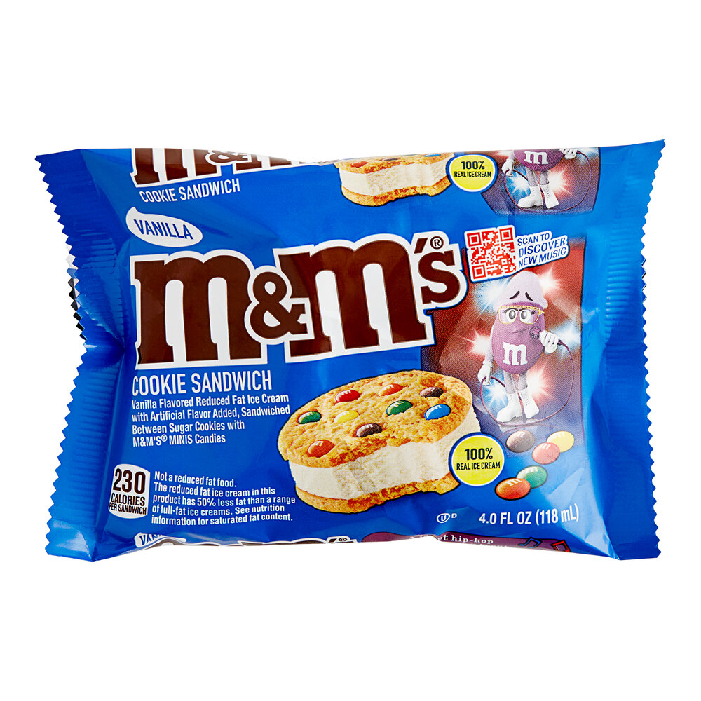 M&M's® Ice Cream Sandwich 4 oz. - 24/Case