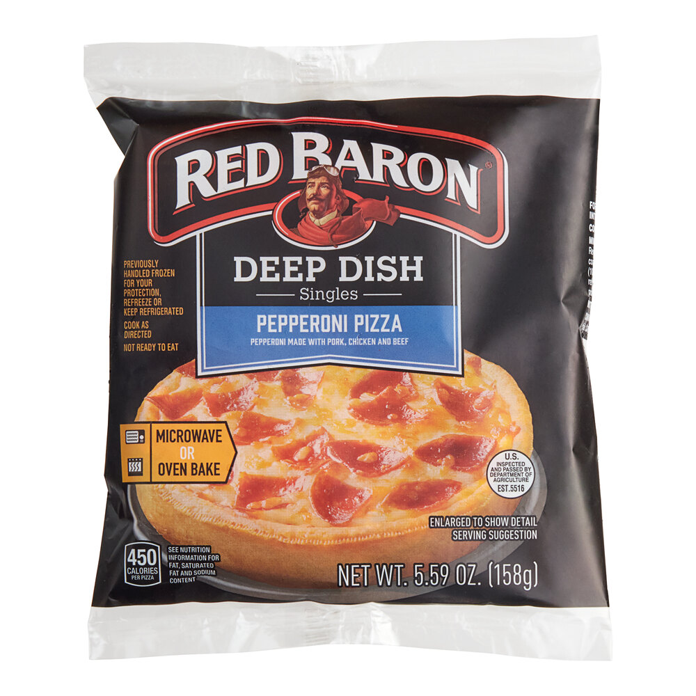 Red Baron Individually Wrapped Deep Dish Singles Pepperoni Pizza 5 ...