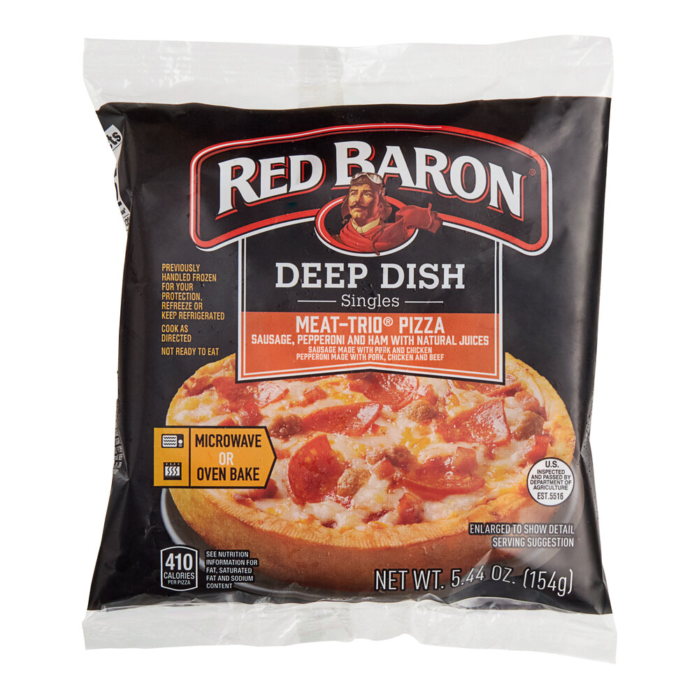 Red Baron Individually Wrapped Deep Dish Singles Meat Trio Pizza 5 ...