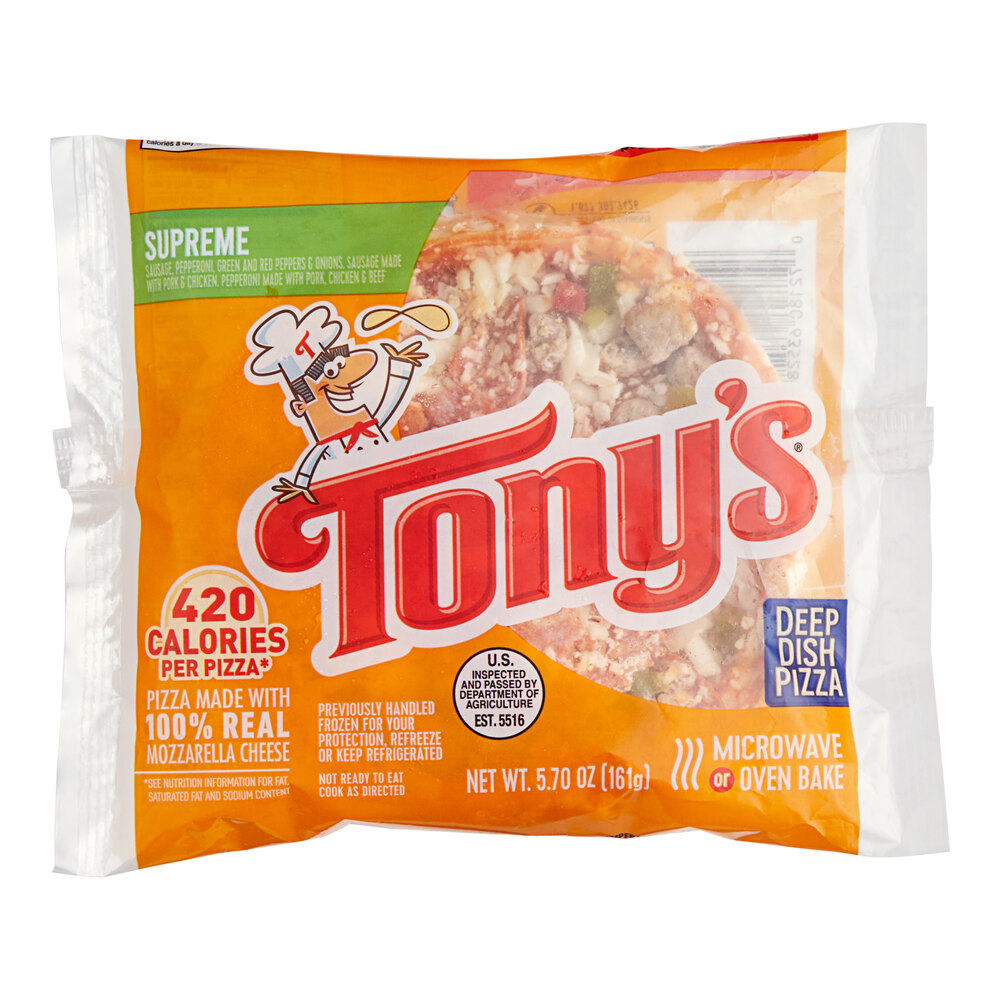 Tony's Individually Wrapped Deep Dish Supreme Pizza 5" - 24/Case