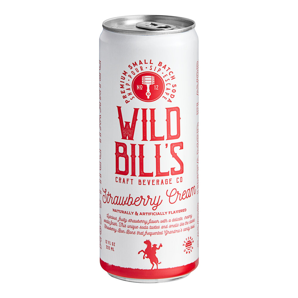 Wild Bill's Craft Beverage Co. Strawberry Cream Soda 12 fl. oz. - 12/Case
