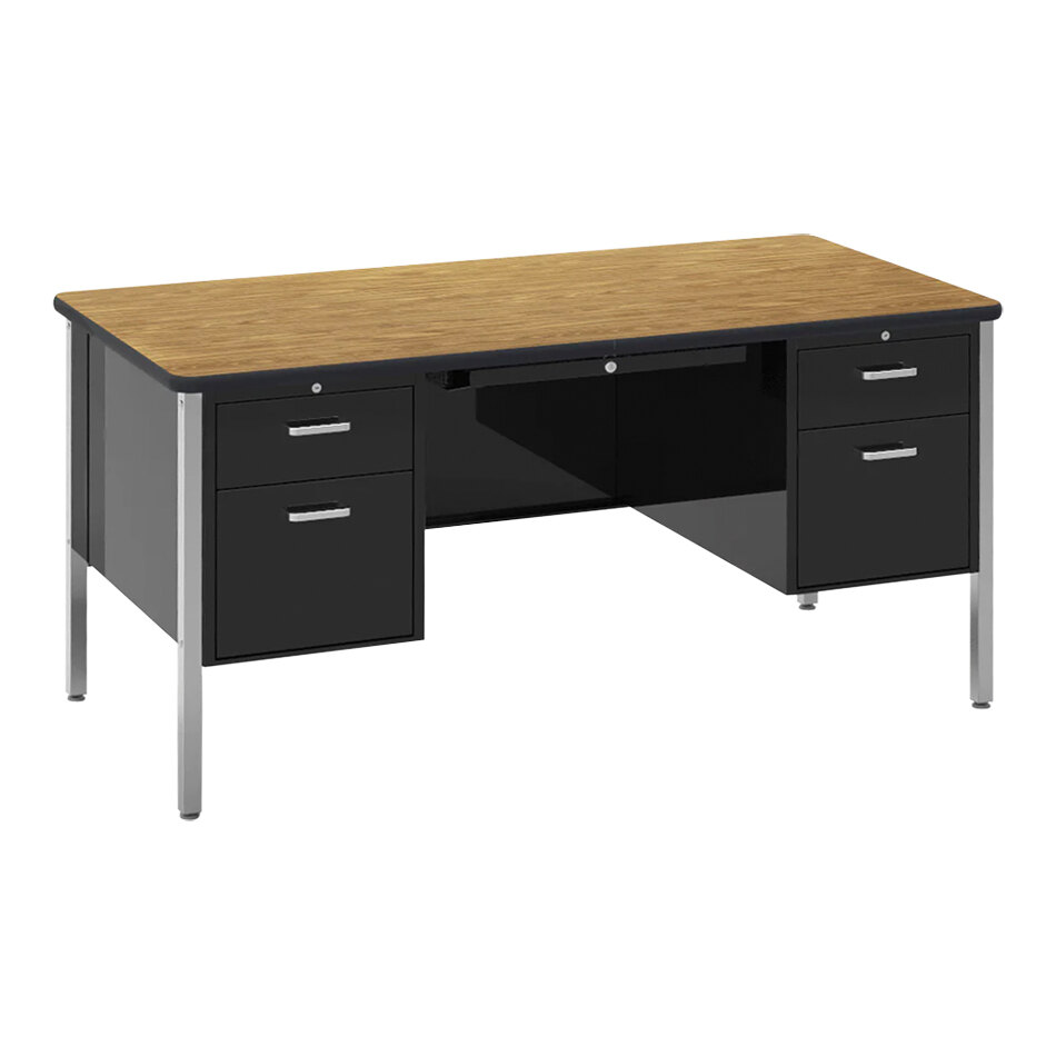 Virco 540 Series 546 60" x 30" x 29 5/8" Set of 2 Char Black Steel ...