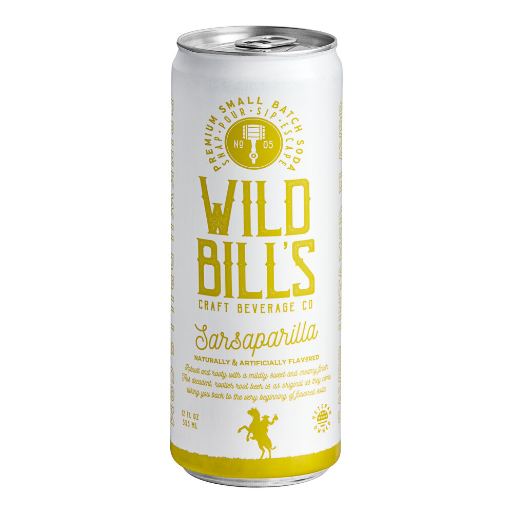 Wild Bill's Craft Beverage Co. Sarsaparilla Soda 12 fl. oz. - 12/Case
