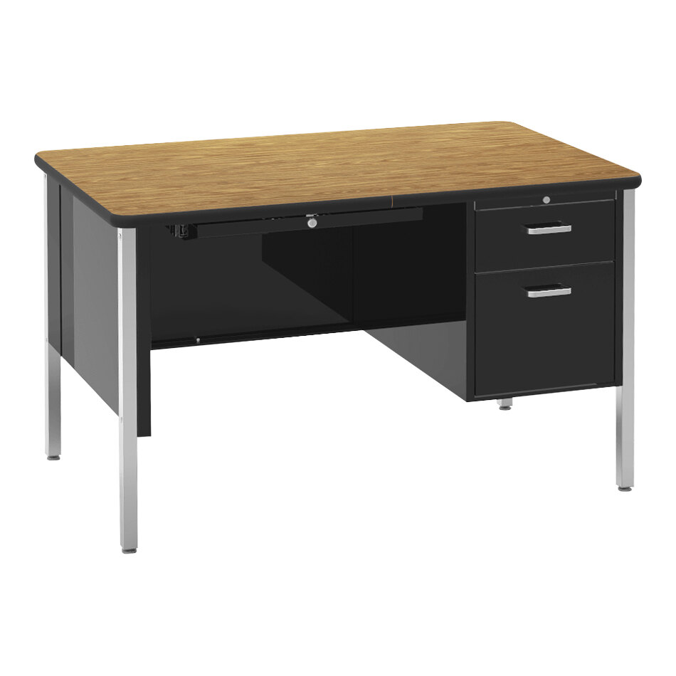 Virco 540 Series 543 48" x 30" x 29 5/8" Char Black Steel Single ...