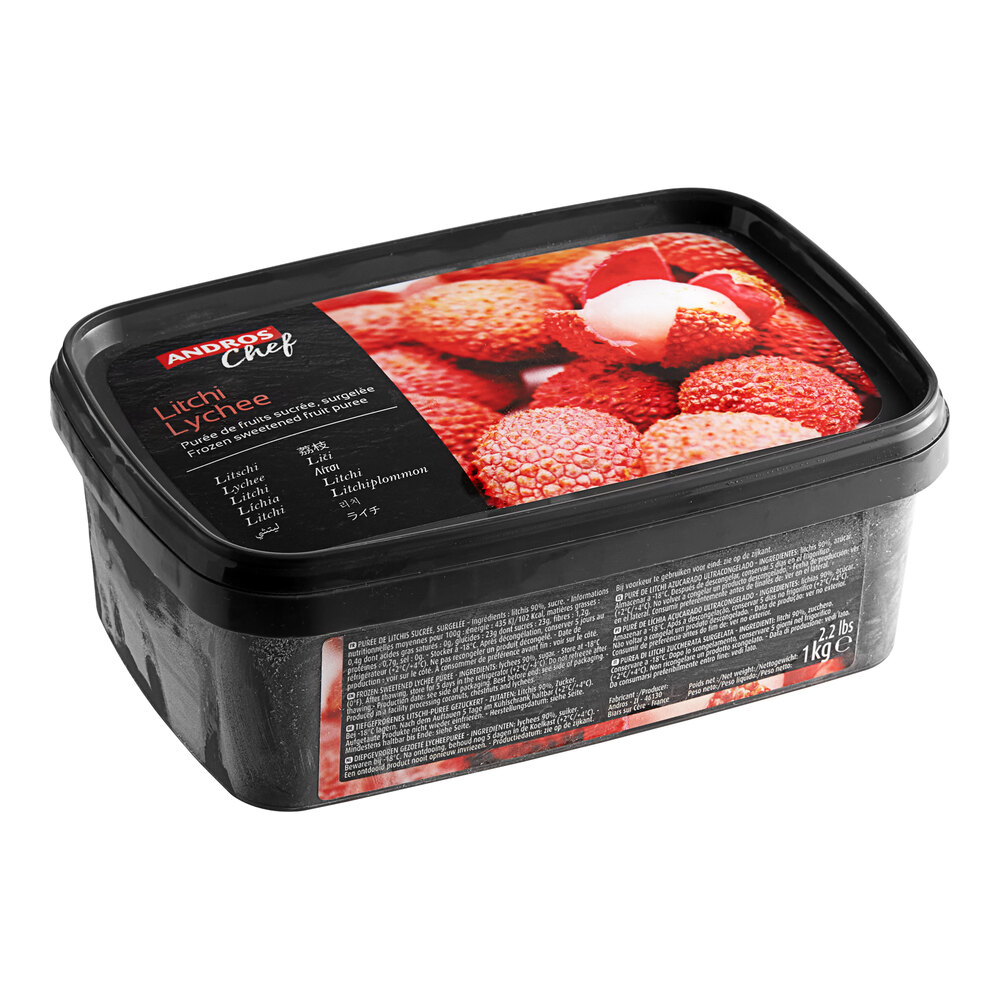 Andros Chef Sweetened Lychee Puree 2.2 lb. - 6/Case