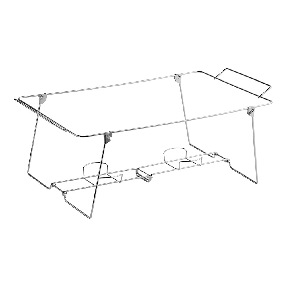 Choice Chrome Wire Folding Chafer Stand for Full Size Disposable Pans