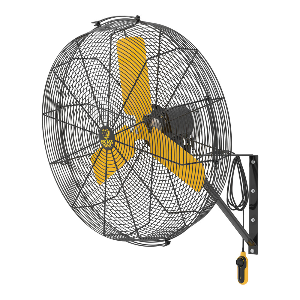 Big Ass Fans AirEye 30" Yellow Wall-Mounted Fan - 120V, 1/3 hp
