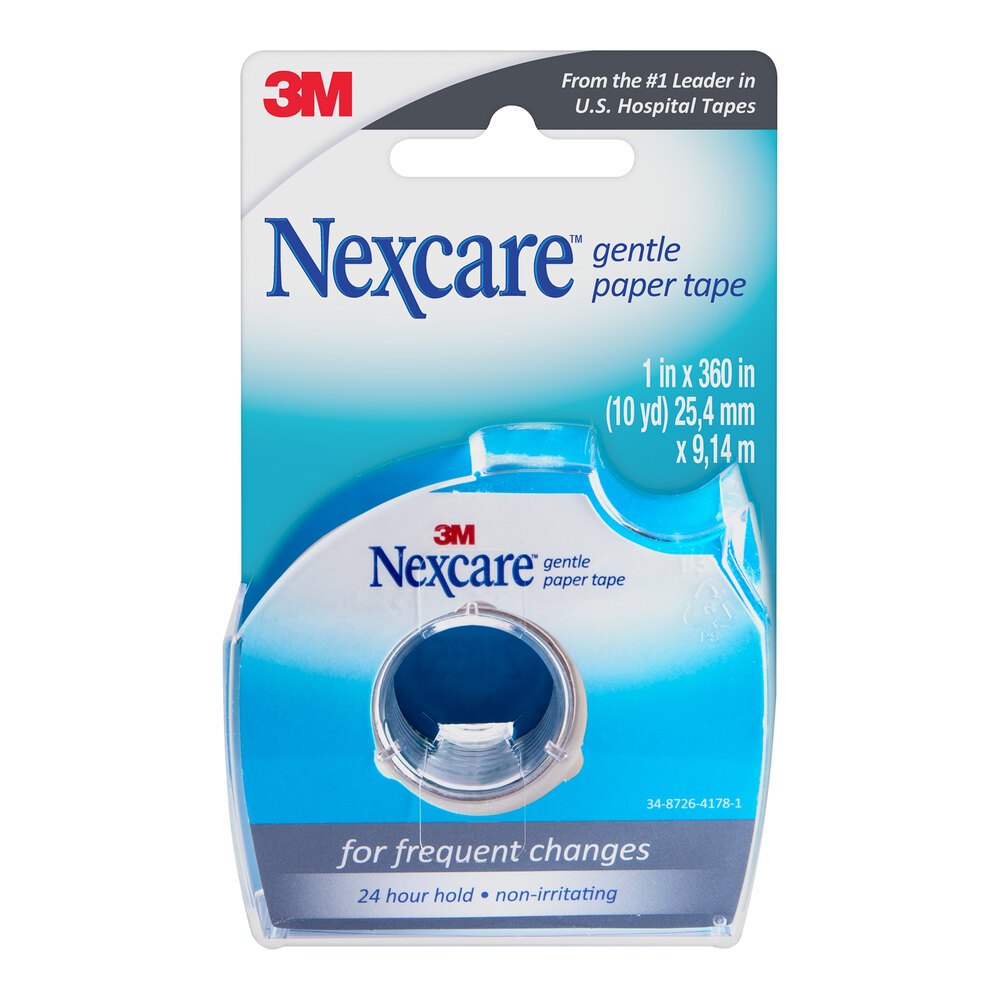 3M Nexcare™ 1" x 10 Yards White Gentle Paper First Aid Tape with Dispenser