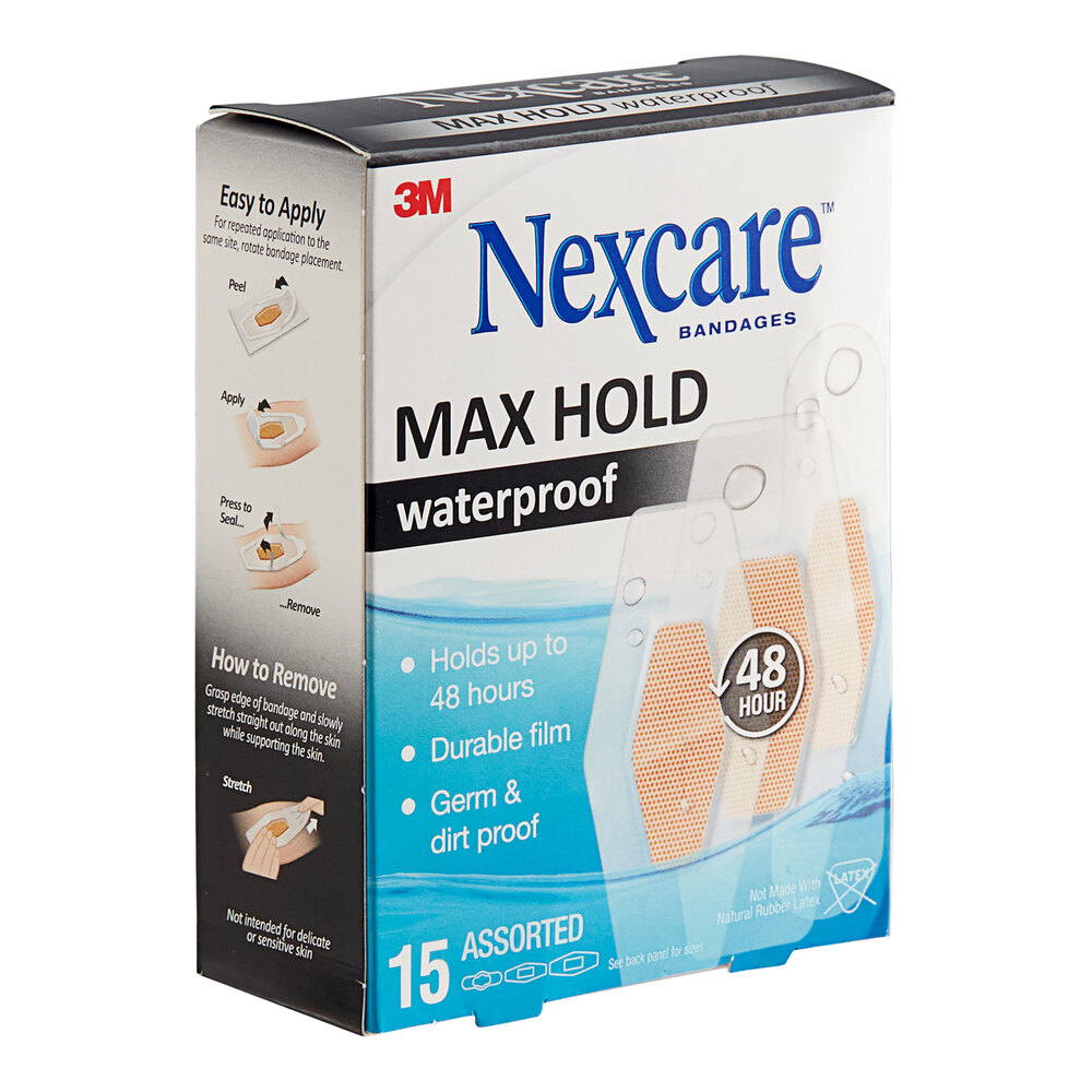 3M Nexcare™ Max Hold Assorted Clear Waterproof Bandages - 15/Box