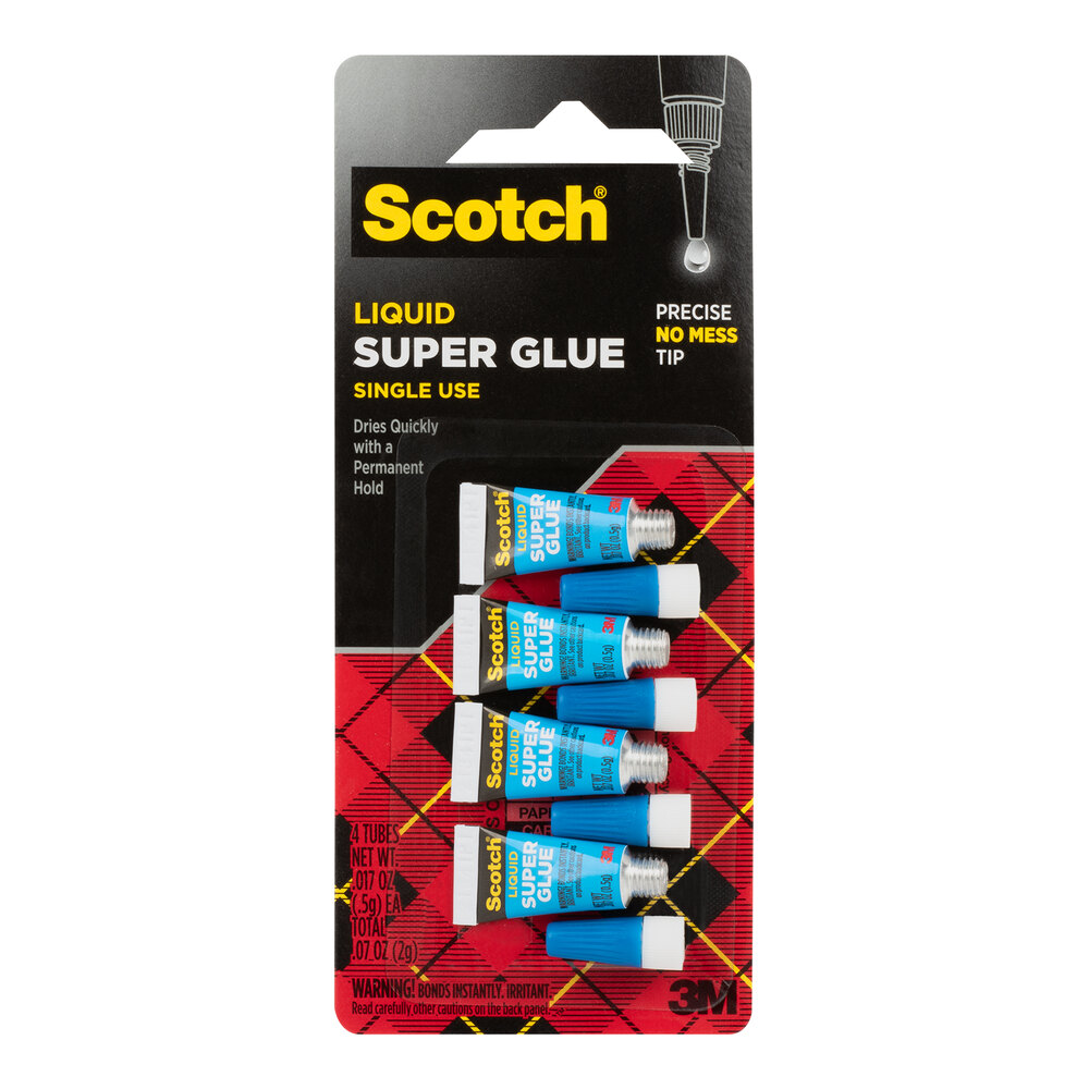 3M Scotch™ 0.017 oz. Single-Use Liquid Super Glue 7000047643 - 4/Pack