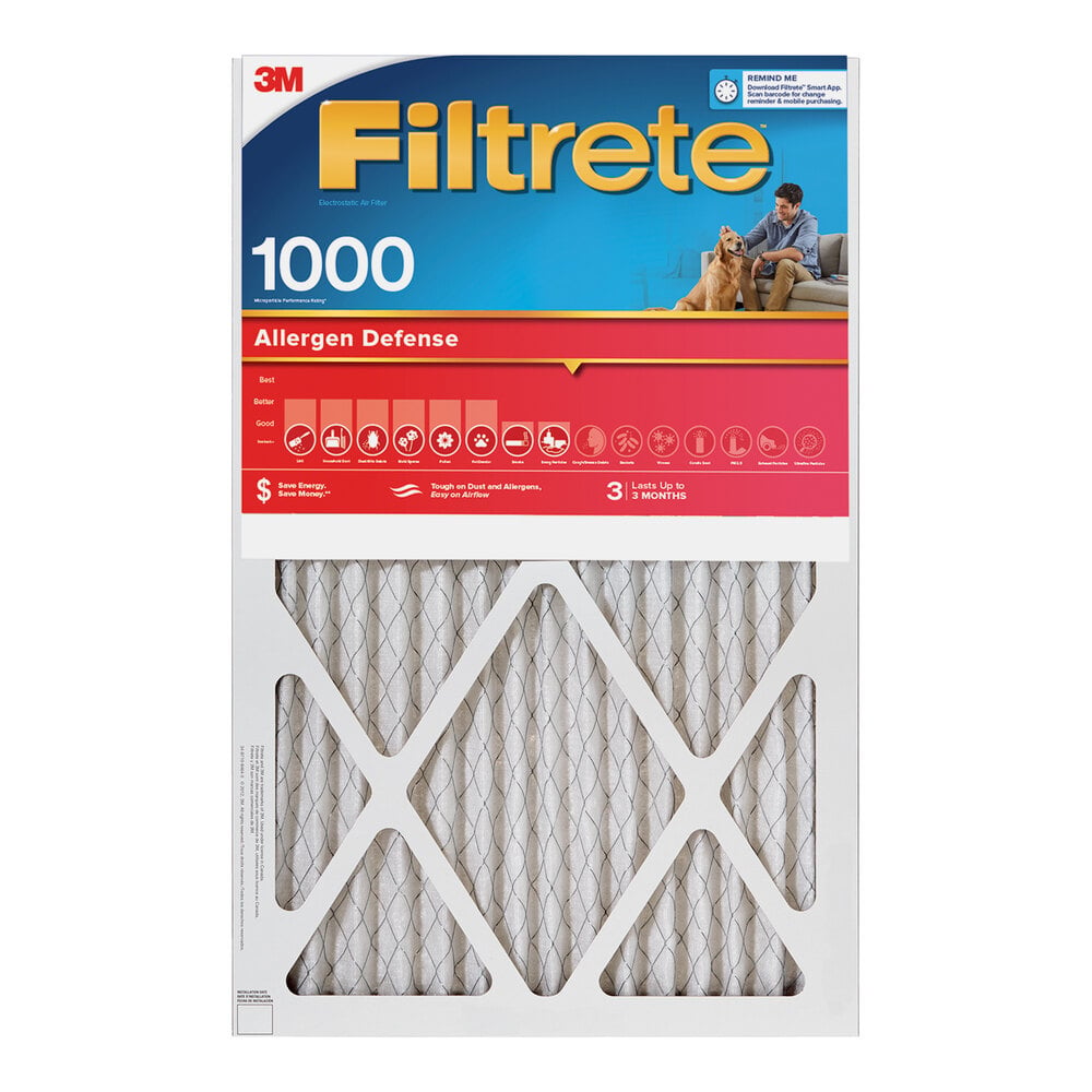 3M Filtrete 16" x 25" x 4" MPR 1000 Allergen Defense Deep Pleat Air ...