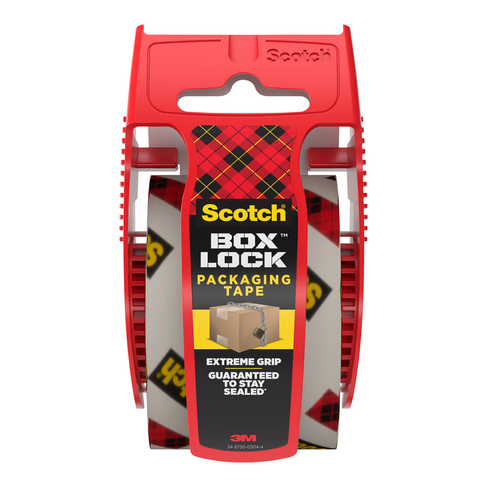 3M Scotch™ Box Lock® 1.88" x 22.2 Yards Clear Extreme Grip Shipping and ...