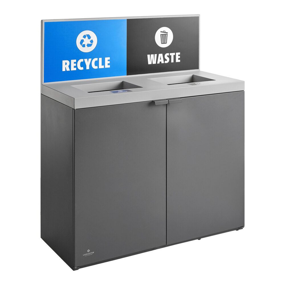 Lancaster Table & Seating 86 Gallon Dark Gray Steel Rectangular Two ...