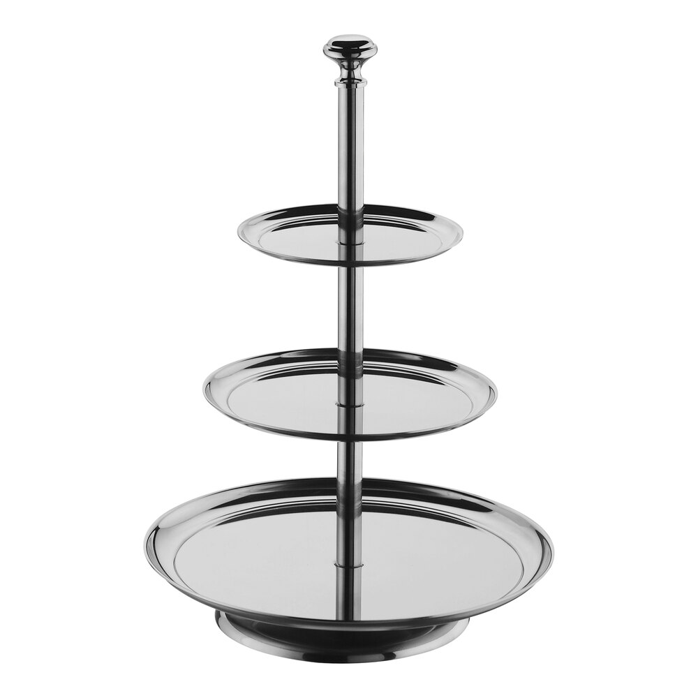 Abert 8 5/8" x 12 1/4" 3-Tier Stainless Steel Display Stand by Arc ...