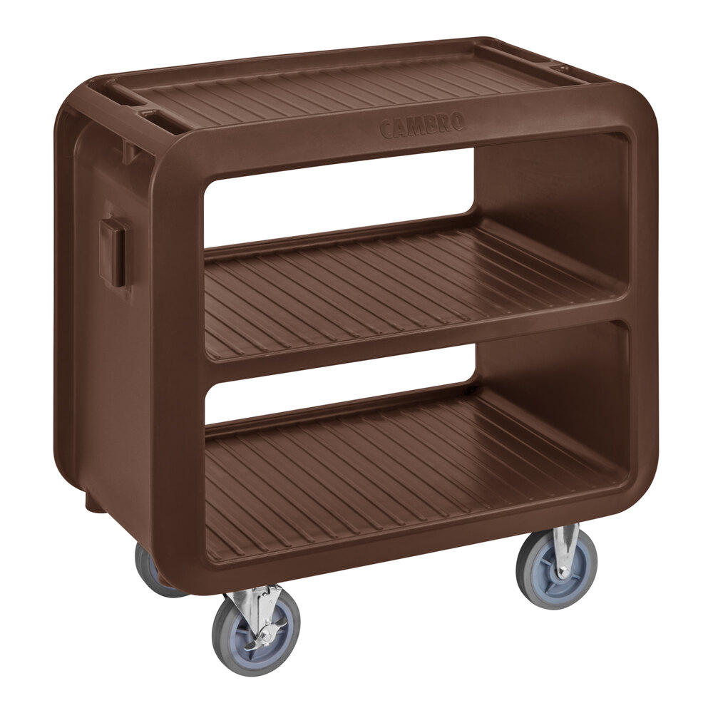 Cambro Service Cart PRO 37 1/2" x 22" x 37 1/4" Dark Brown 3-Shelf ...
