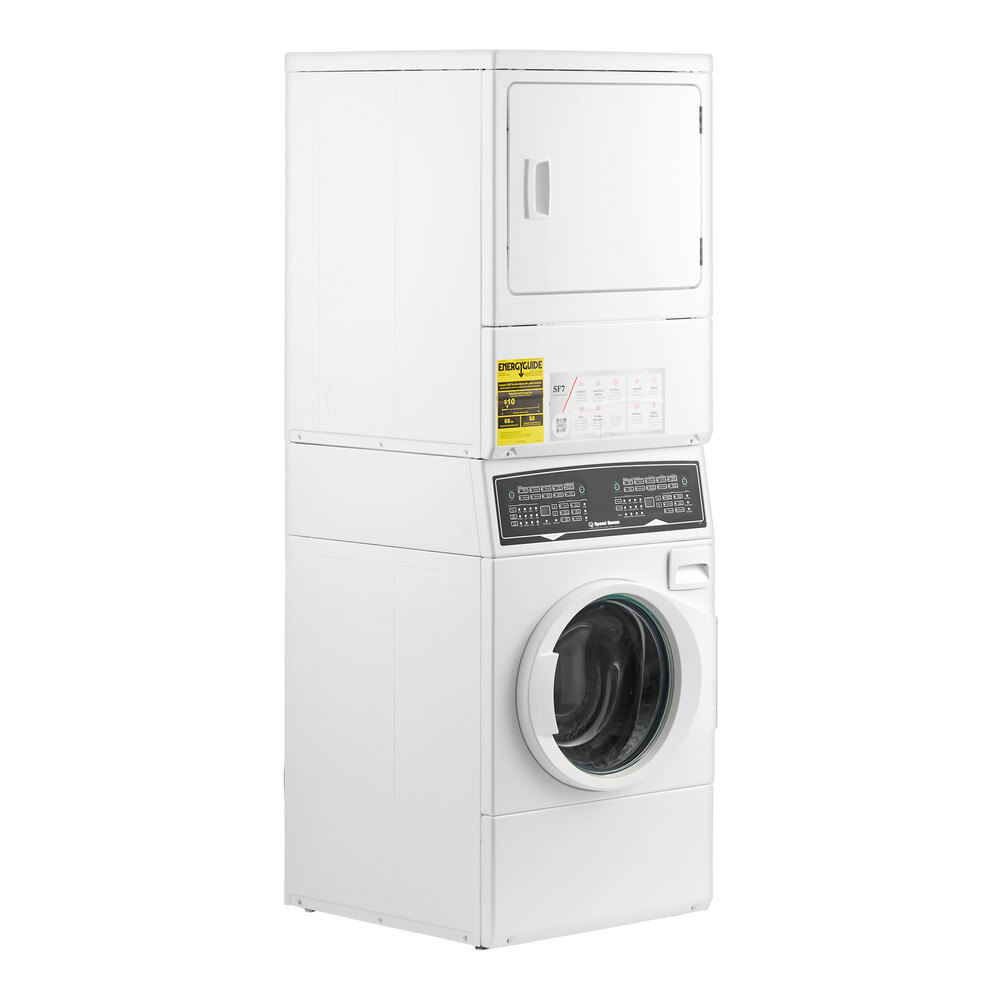 Speed Queen SF7008WE Stacked 3.5 cu. ft. 27" Front Electric Load Washer ...
