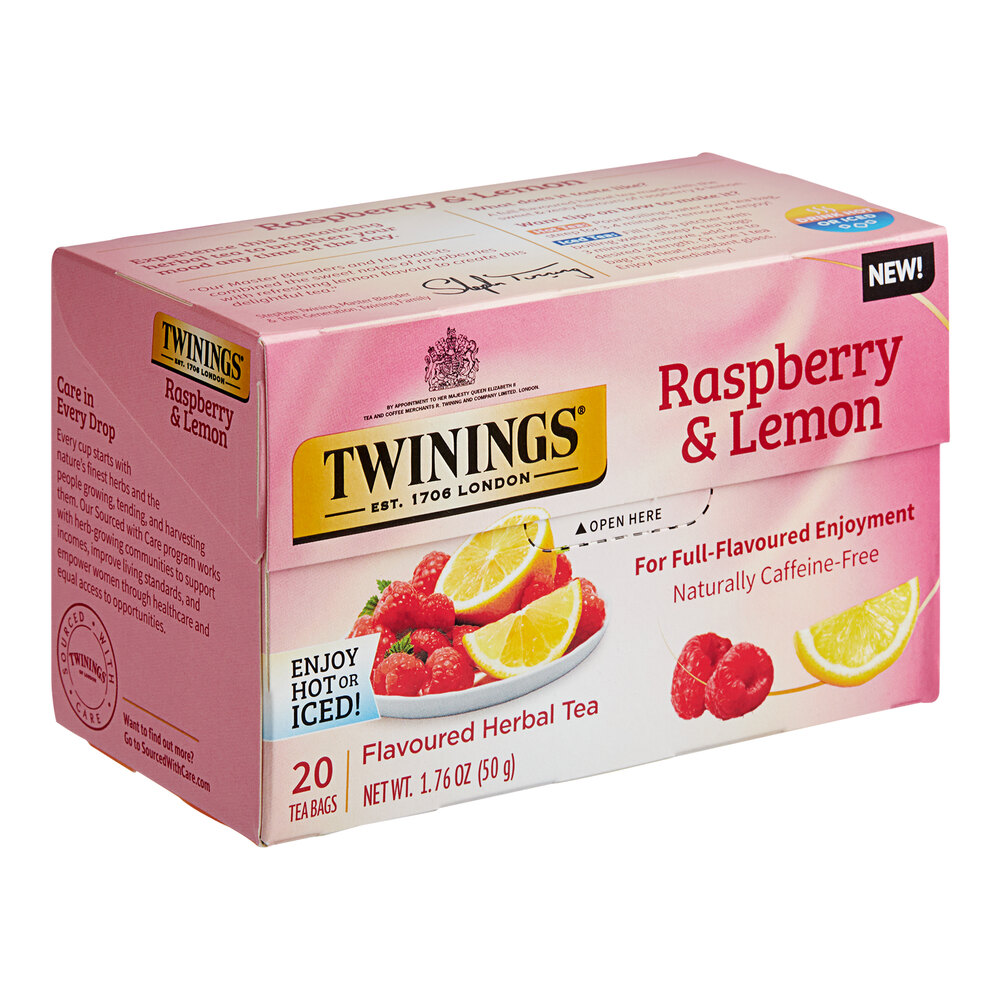 Twinings Raspberry & Lemon Herbal Tea Bags - 20/Box