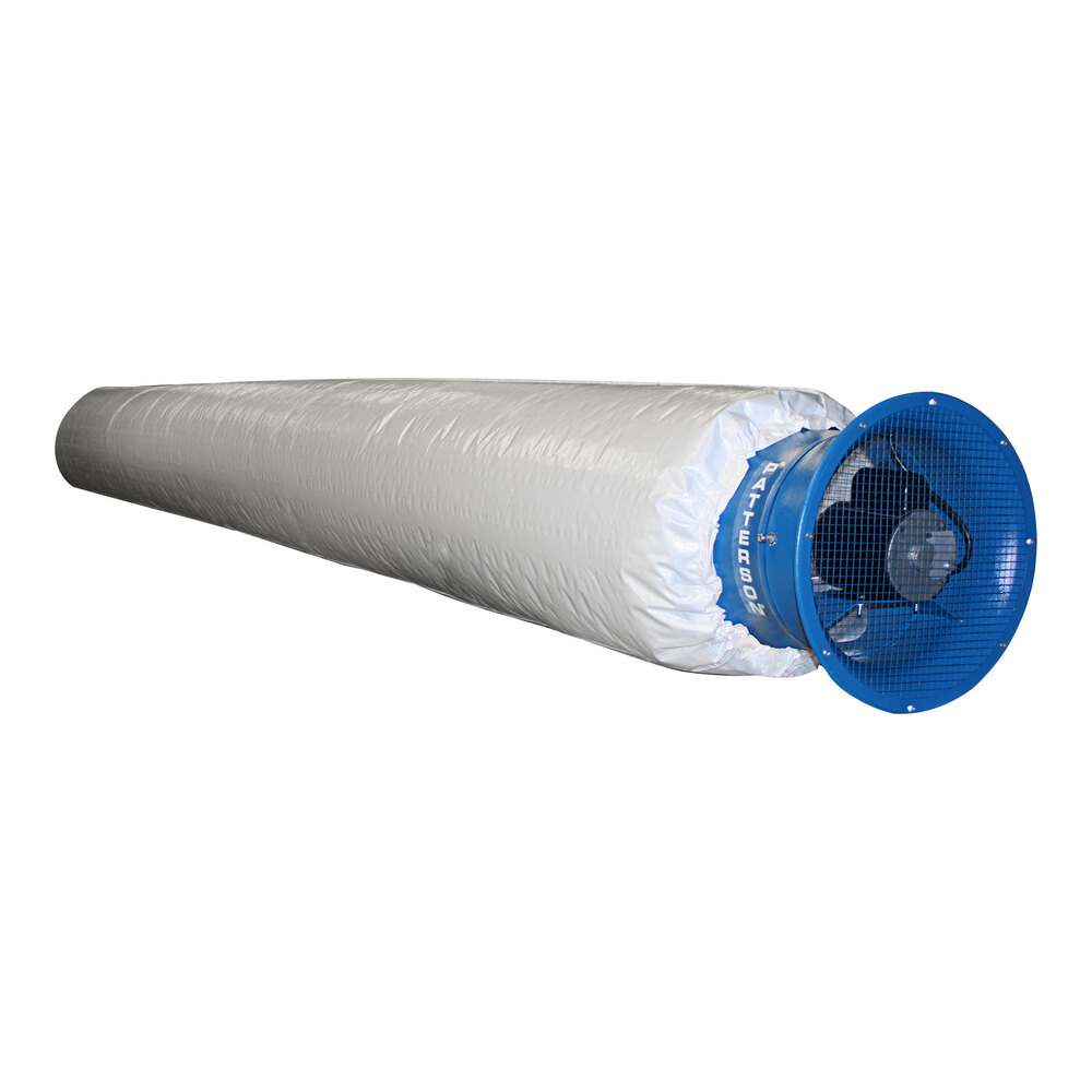 Patterson Power Tube 100' Fabric Air Duct System with 22" Fan PT-100-22 ...